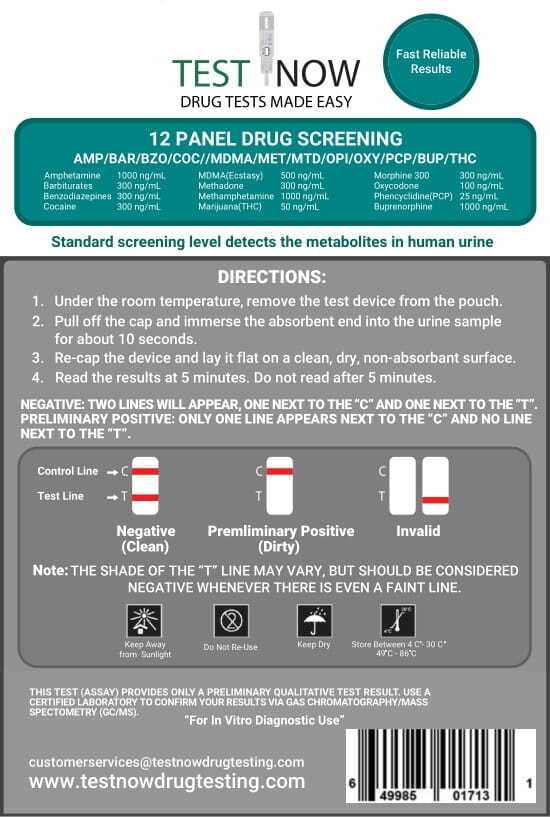 Test Now 12 Panel Test Kit (25ct)