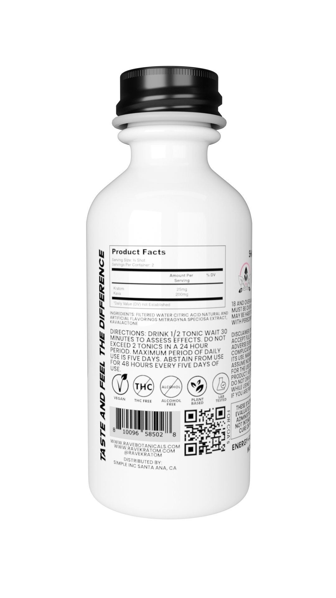 Rave Kava+Kratom Blend Bliss Shot Strawberry Lemonade (12ct)