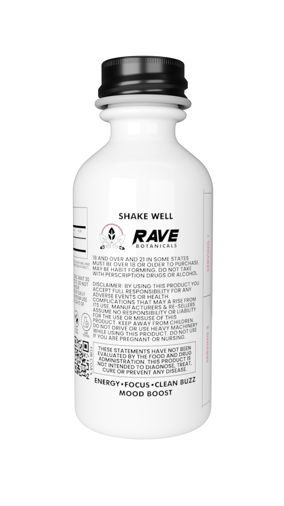 Rave Kava+Kratom Blend Bliss Shot Strawberry Lemonade (12ct)